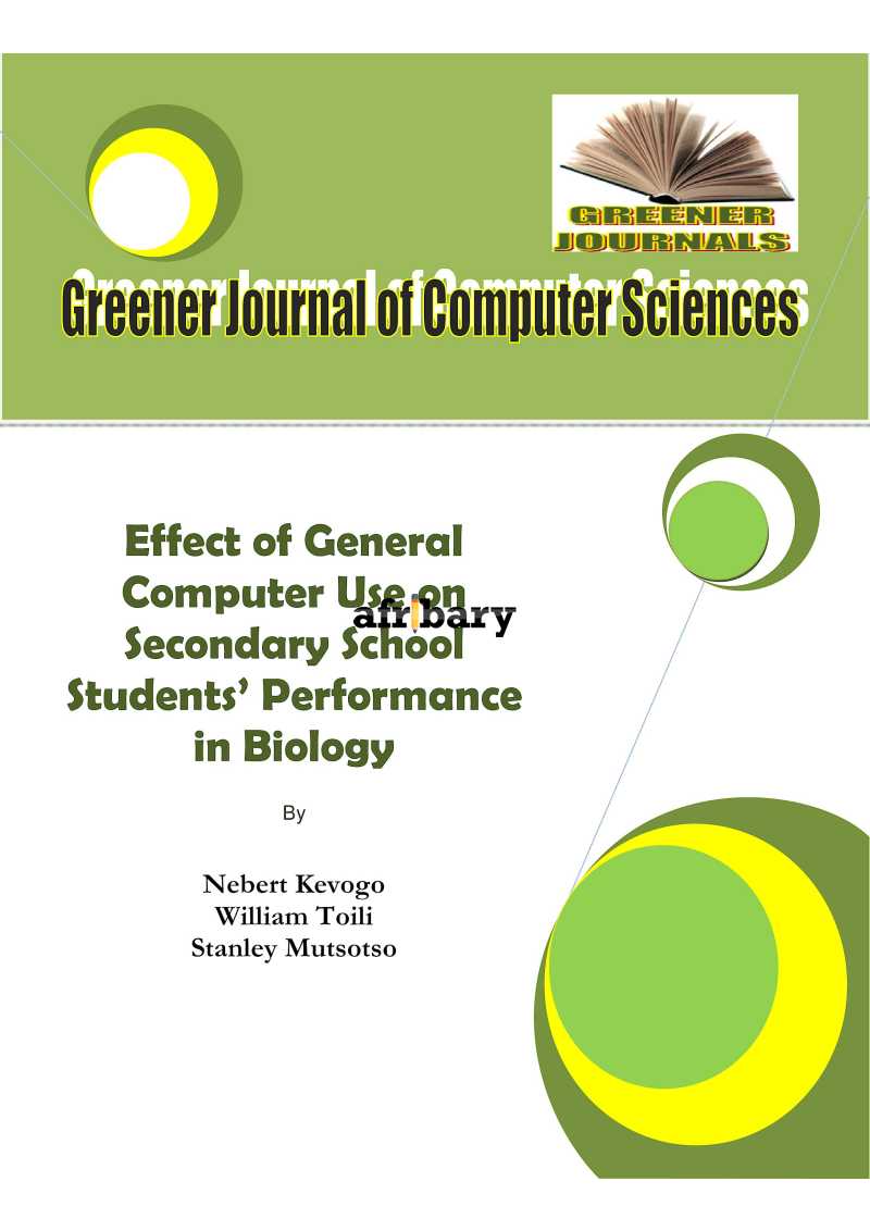 Effect of General Computer Use on Secondary School Students ...